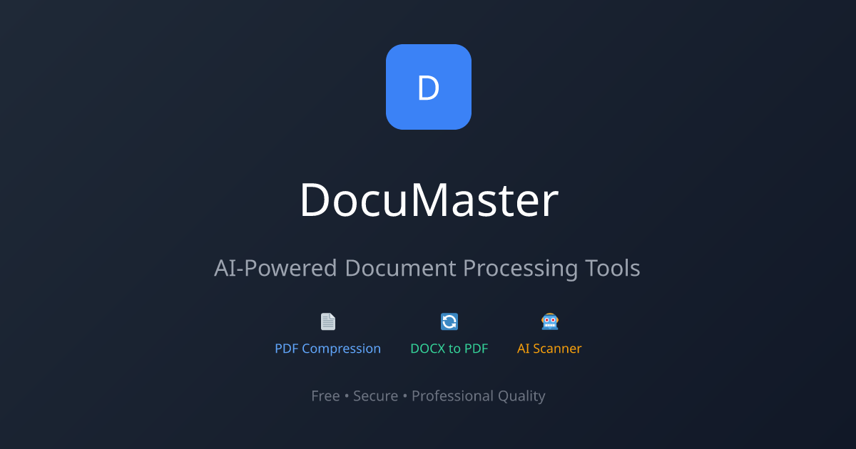 DocuMaster - AI-Powered Document Processing Tools | Free PDF Compression & Conversion